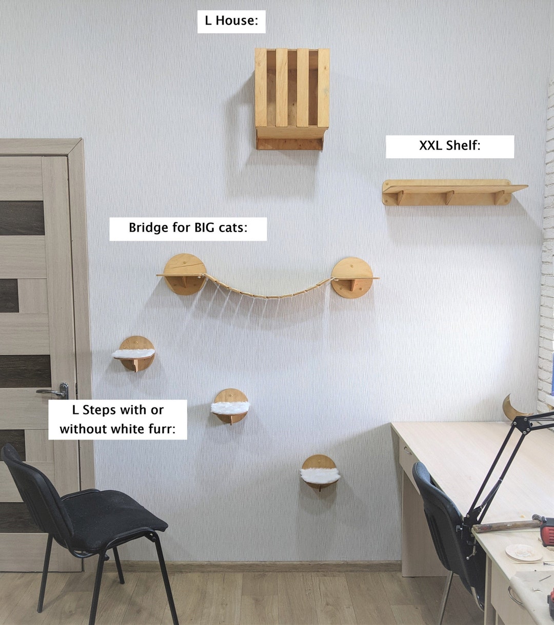 Cat Wall Shelves Set for BIG Cats Cat Shelves Cat Climbing Wall Cat Tree Cat Tower Cat Wall Furniture Cat Tree Tower Cat Playground Etsy