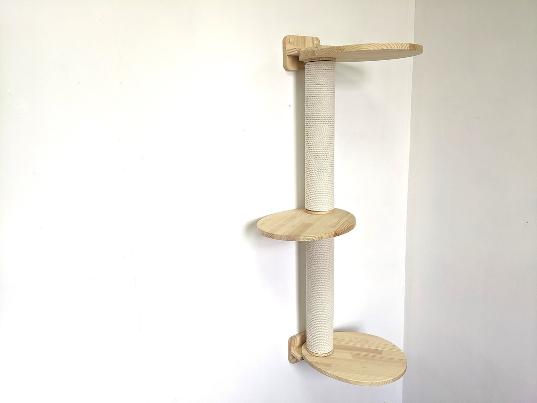 Cat Tree Tower With 3 Egg Pinewood Platforms for Jumping, Sitting ...