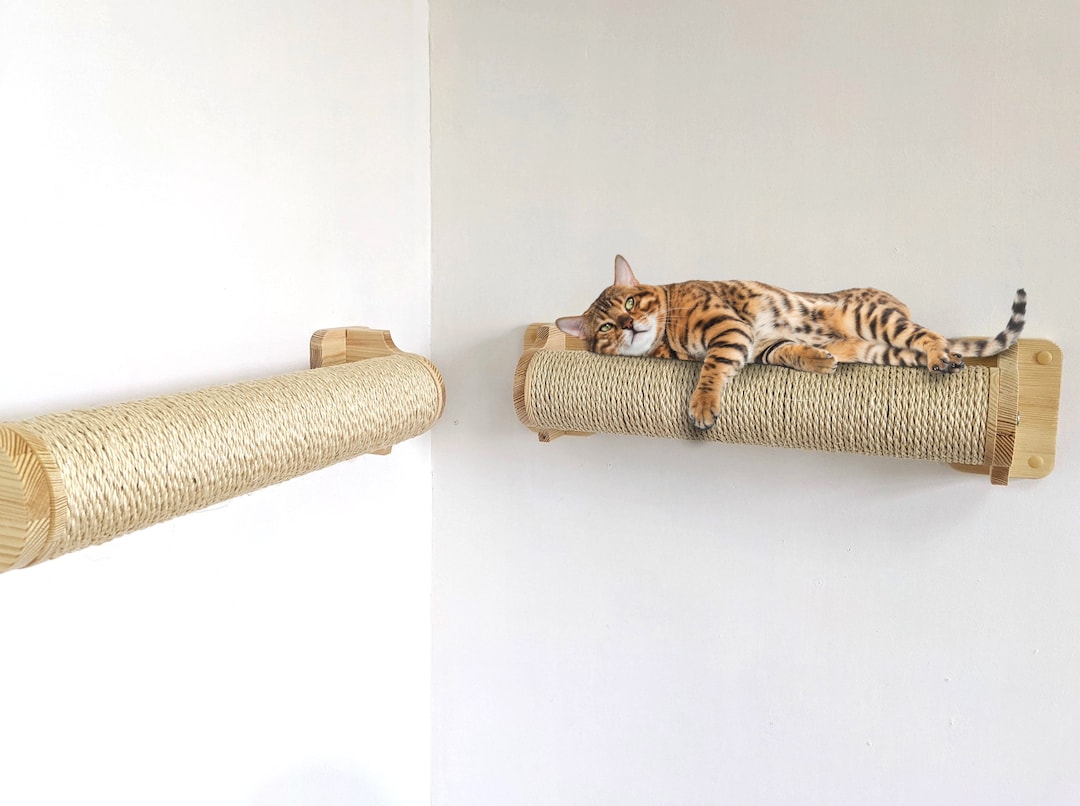 Cat Scratching Post for Playing and Jumping Along the Wall, Modern Cat ...