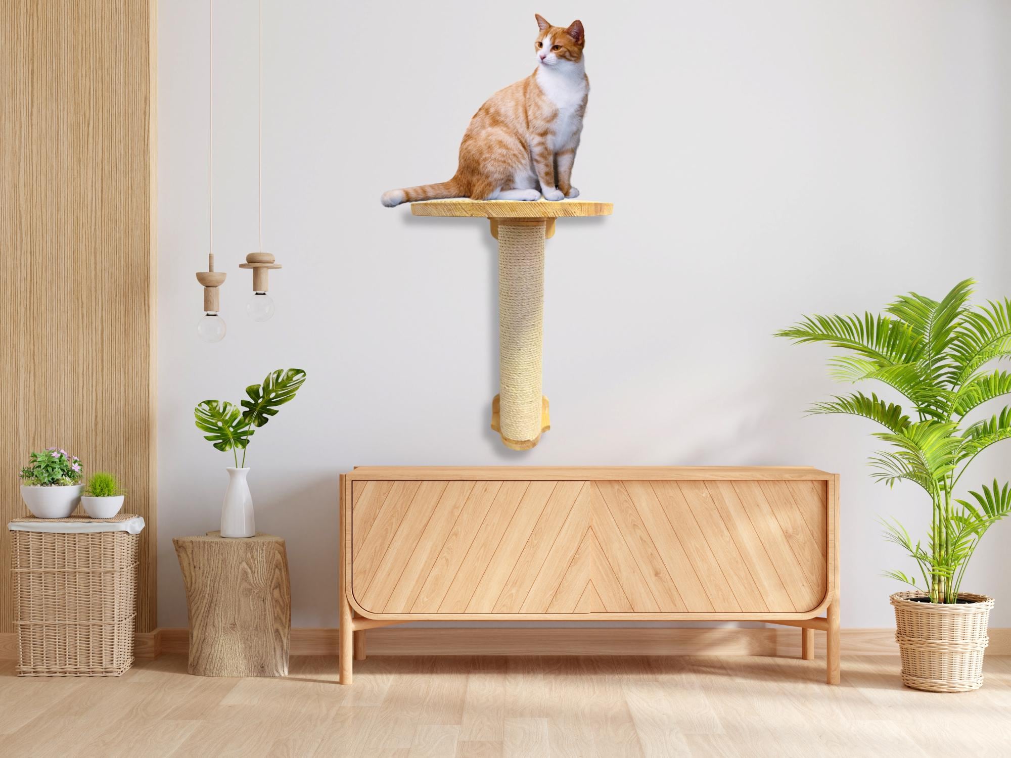 Cat Scratching Post From Pinewood With Egg Platform M or L Sized ...