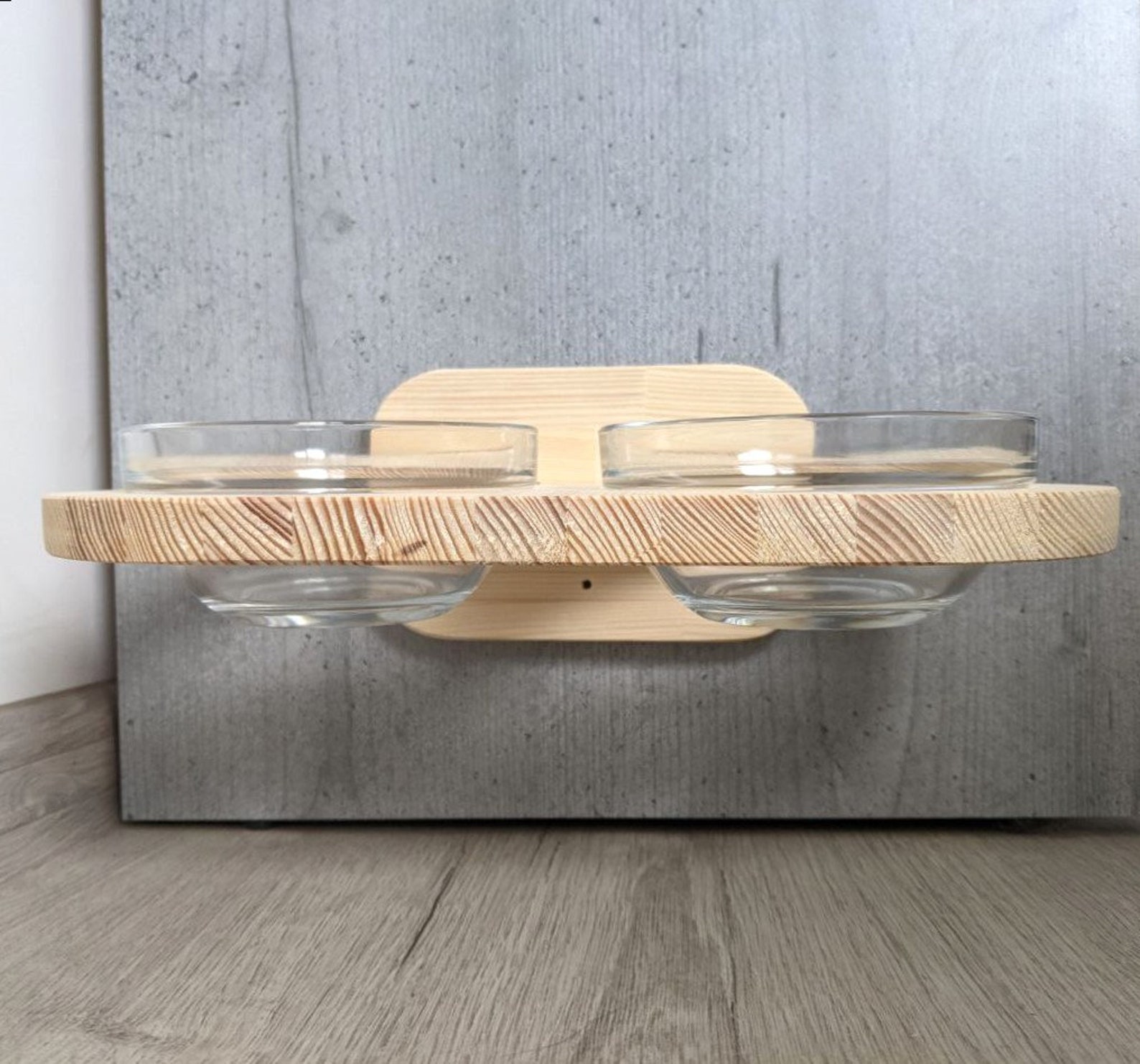 Wall Mounted Double Feeder for Cats With 2 Big Bowls, Small and Medium ...