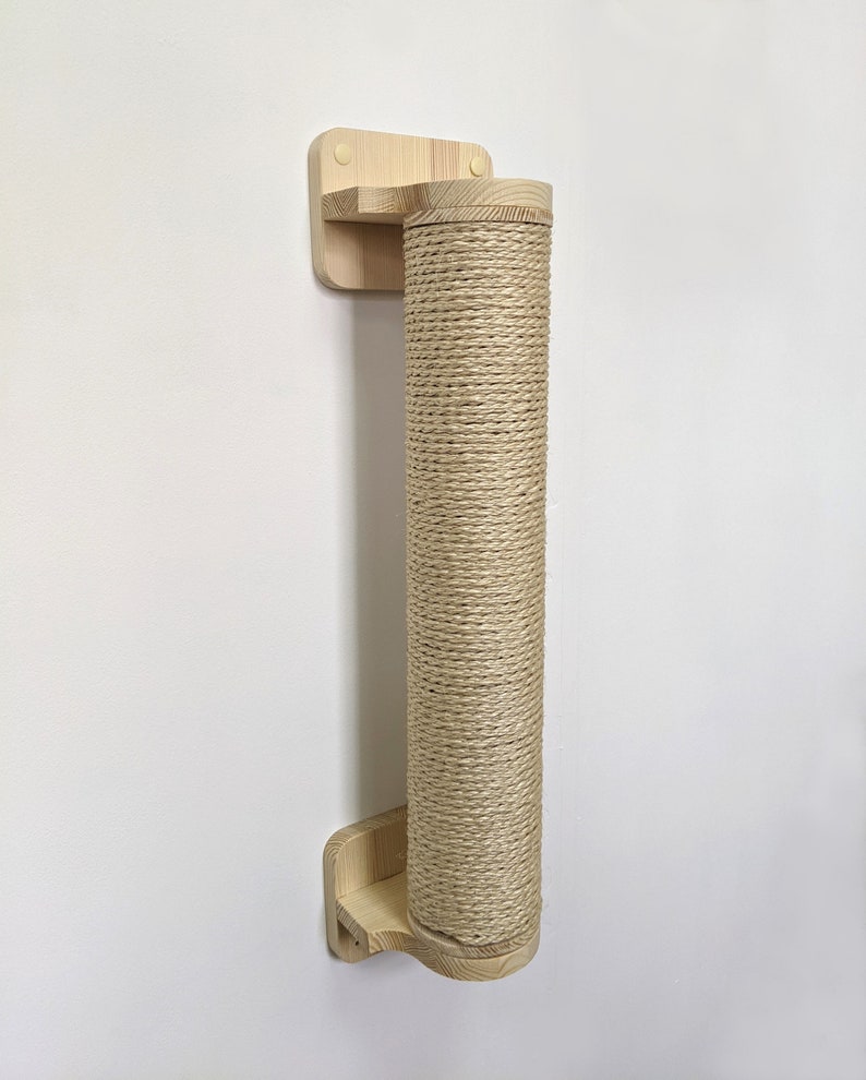 Cat Scratching Post From Pine Wood With Sisal or Cotton Robe - Etsy