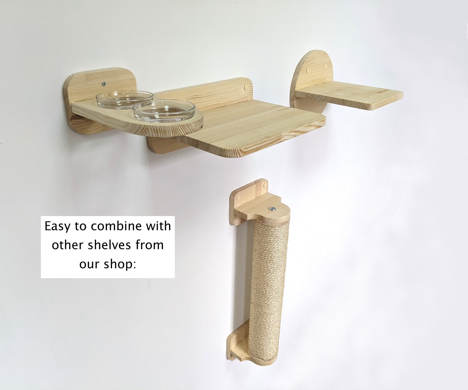 Cat Scratching Post From Pine Wood With Sisal or Cotton Robe - Etsy