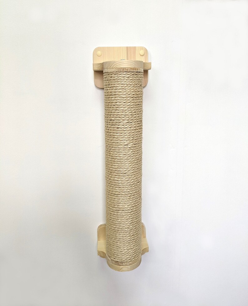 Cat Scratching Post From Pine Wood With Sisal or Cotton Robe, Modern ...