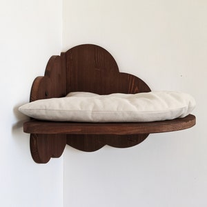 Cloud Cat Corner Shelf With Pillow, Cat Shelves, Cat Furniture, Wall ...