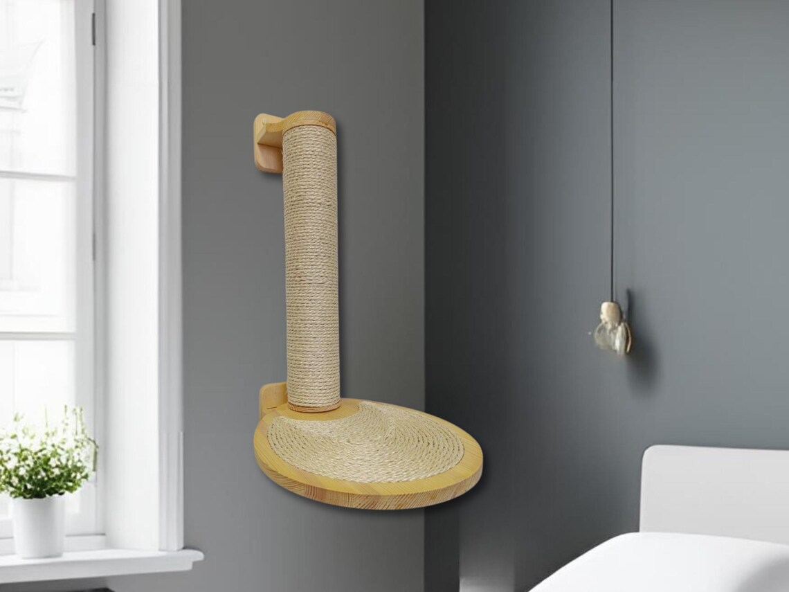 Cat Scratching Post From Pinewood With Egg Platform M or L Sized ...