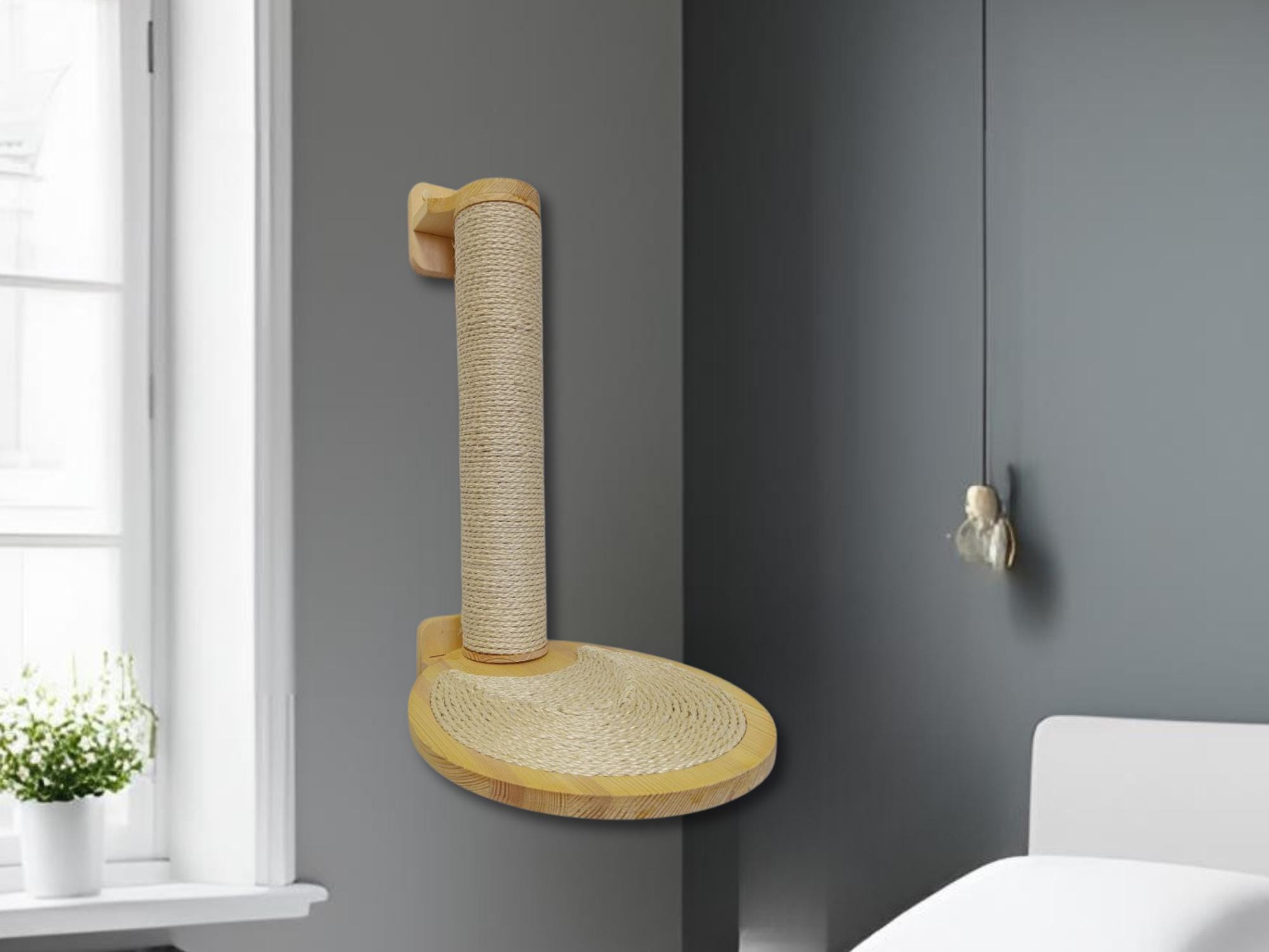 Cat Scratching Post From Pinewood With Egg Platform M or L Sized ...