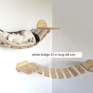 Corner Cat Bridge From Pine Wood, Cat Wall Shelves, Cat Furniture, Cat ...