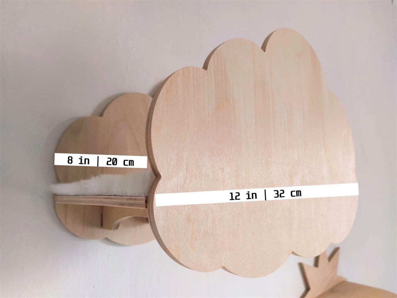 Modern Chunky Flying Cat Bed with White Fur Wall mounted cat | Etsy