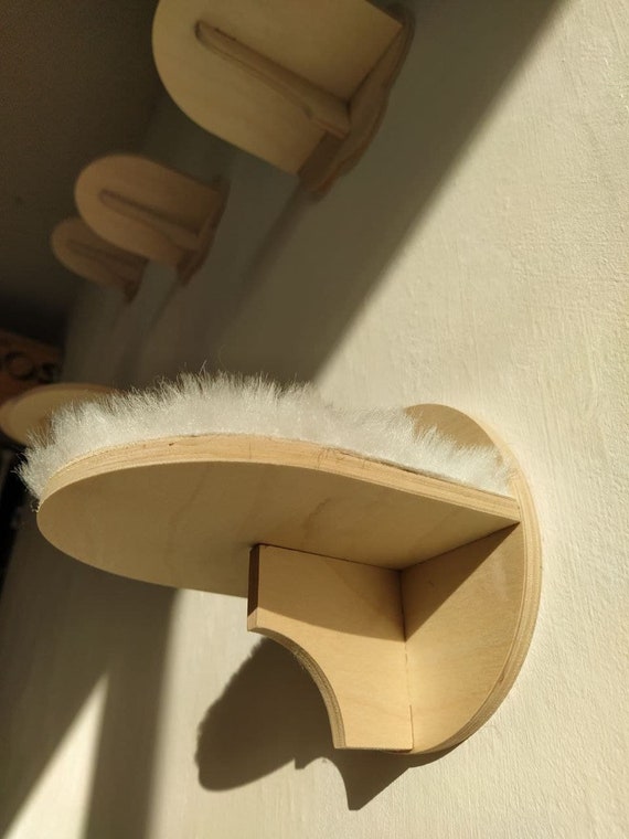 Modern Cat Steps for Wall 10 Items With White Soft Fluffy | Etsy