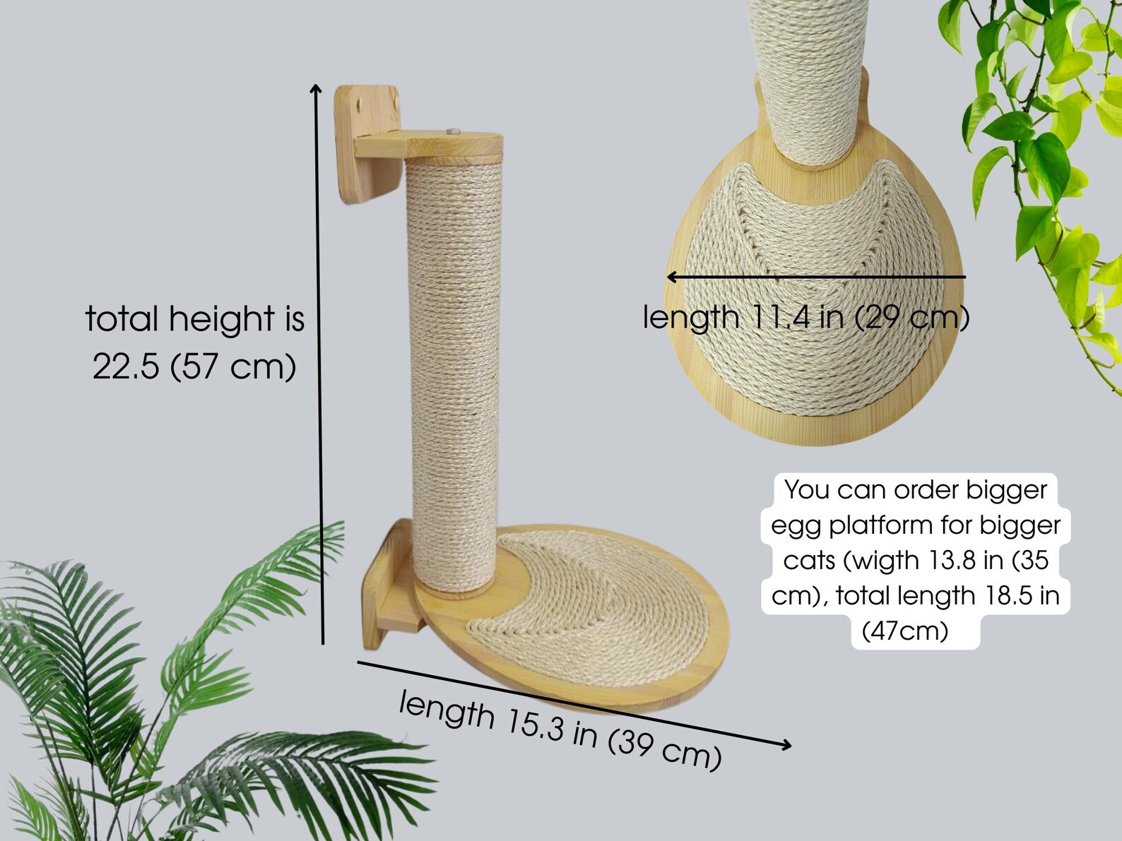Cat Scratching Post From Pinewood With Egg Platform M or L Sized ...