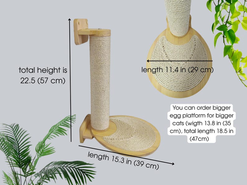 Cat Scratching Post From Pinewood With Egg Platform M or L Sized ...
