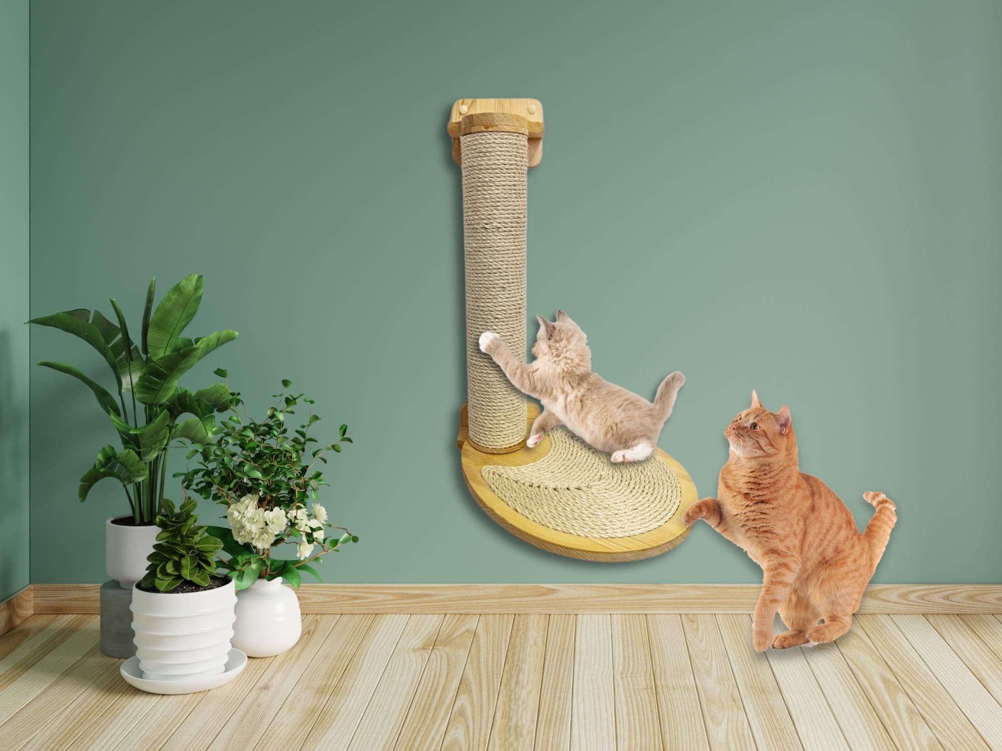 Cat Scratching Post From Pinewood With Egg Platform M or L Sized ...