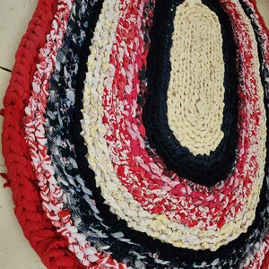 Crocheted Rag Rug, Small Oval Rug, Upcycled Handmade Rug - Etsy