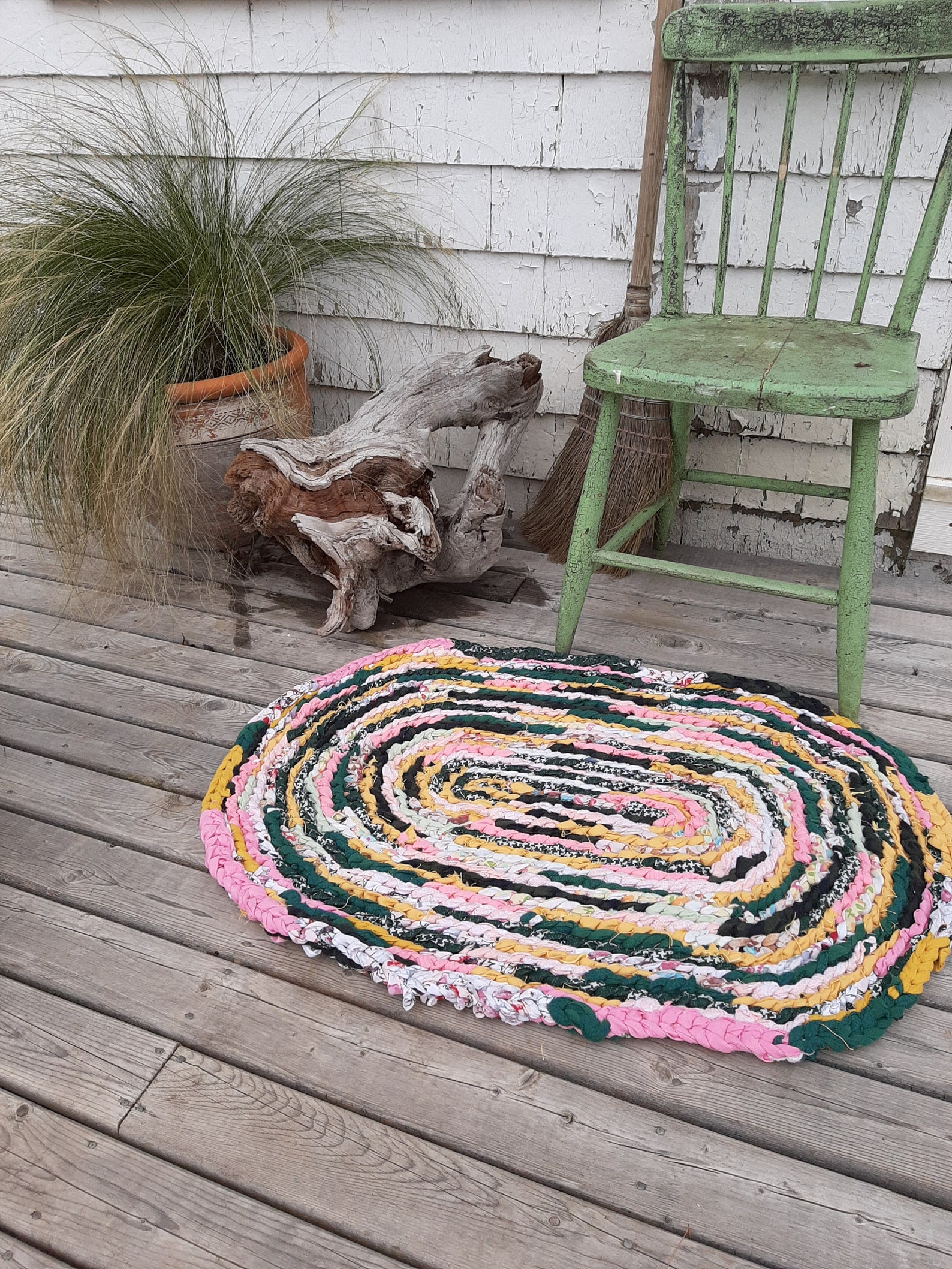 Crocheted Rag Rugs Eco Friendly Rug Retro Home Decor Handmade Rug Small ...