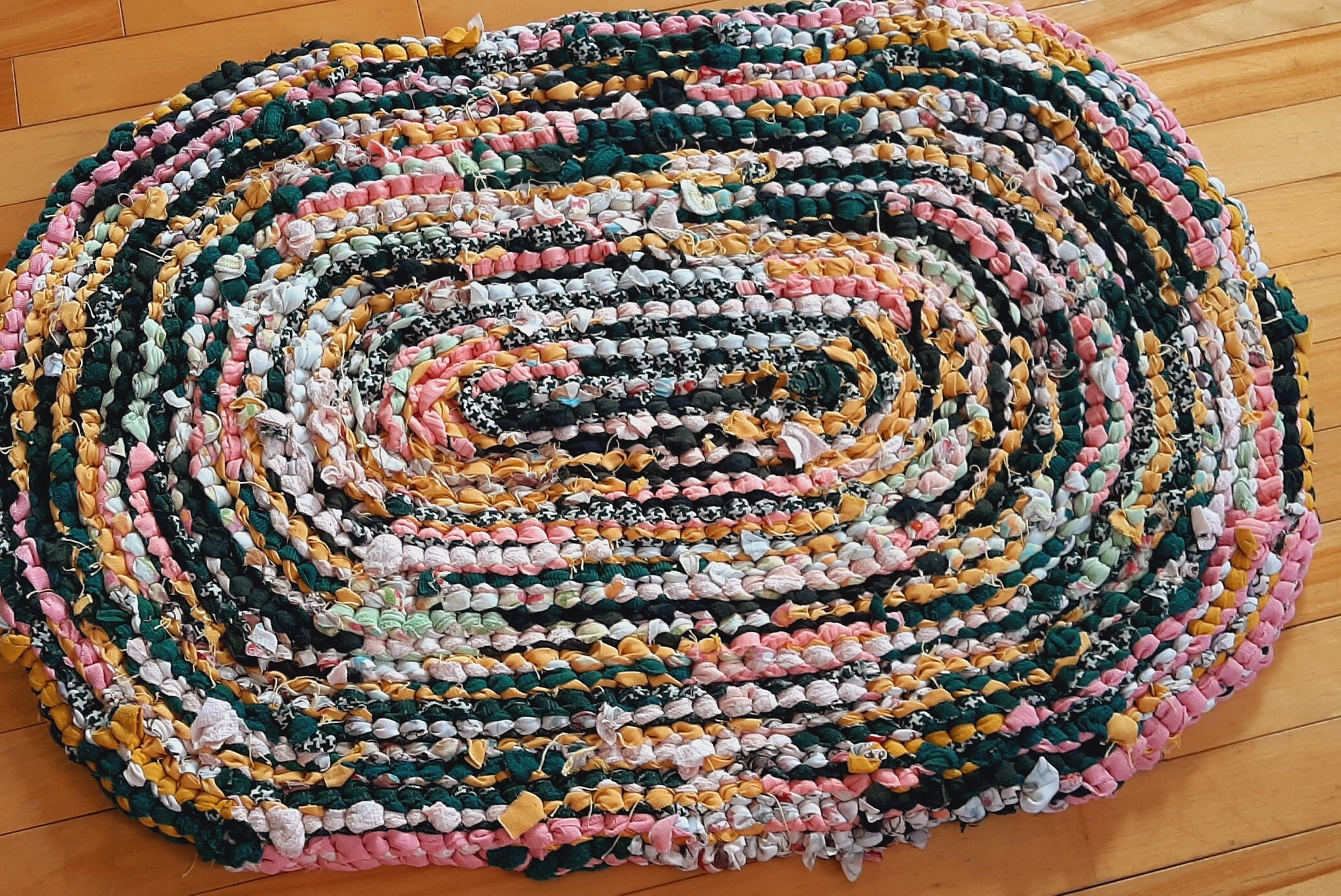 Crocheted Rag Rugs Eco Friendly Rug Retro Home Decor Handmade Rug Small ...