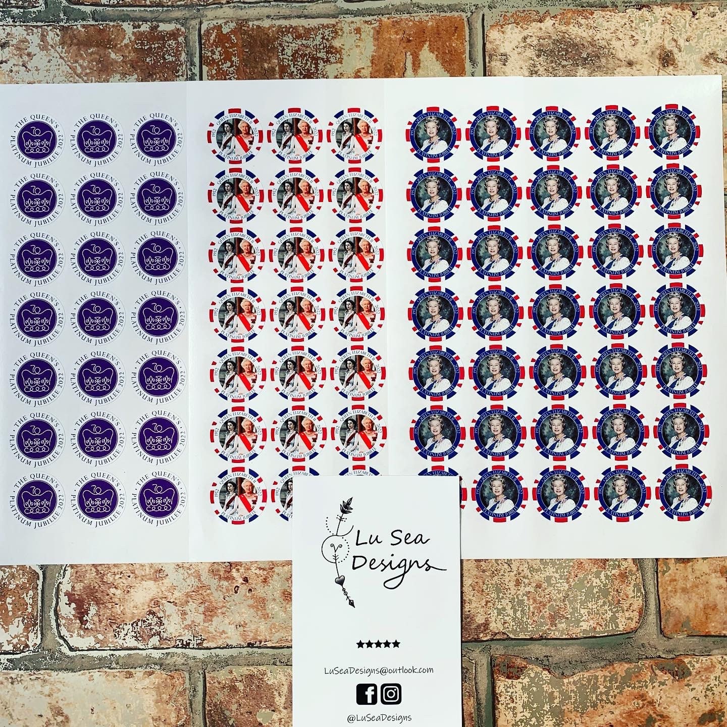 Queen Platinum Jubilee Stickers Emblem Coronation Celebration Party ...