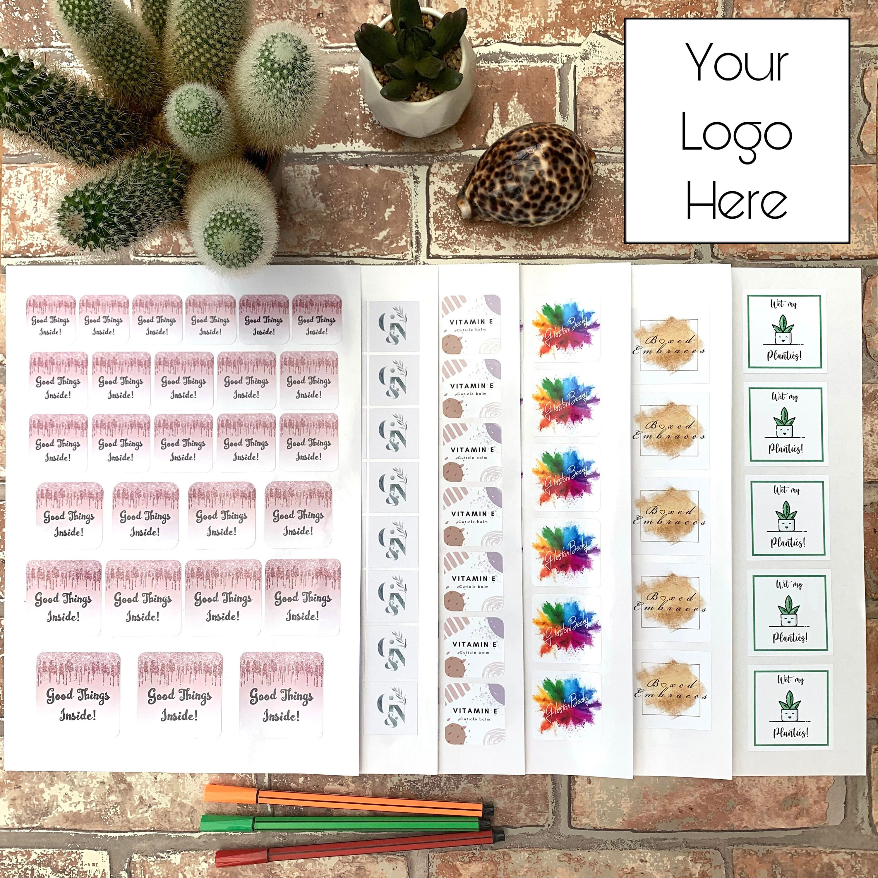 Square Stickers Labels Personalised Logo Design Custom - Etsy UK