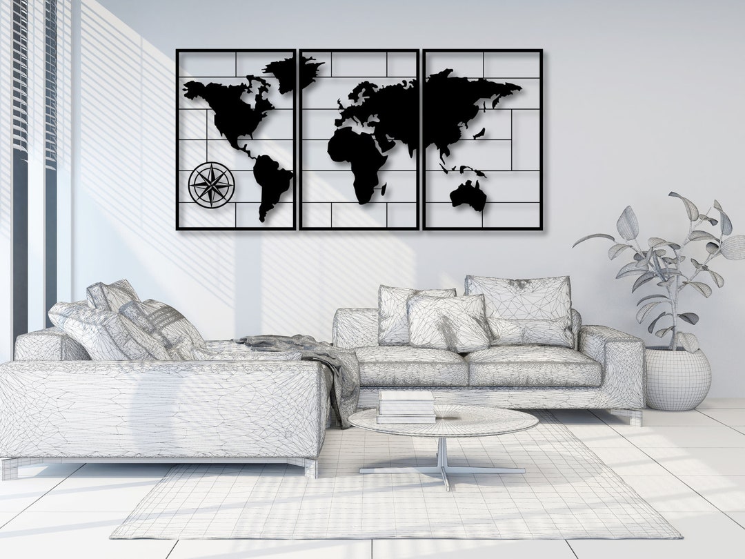 3d Wooden World Map, Home Decor, World Map Wall Art, Housewarming Gift ...