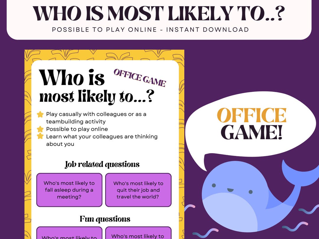 Teambuilding Printable Game Who is Most Likely To?/ Available to Play ...