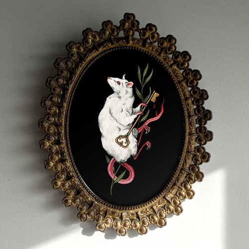 White Rat Illustration Gothic Decor Unframed Giclee Print - Etsy