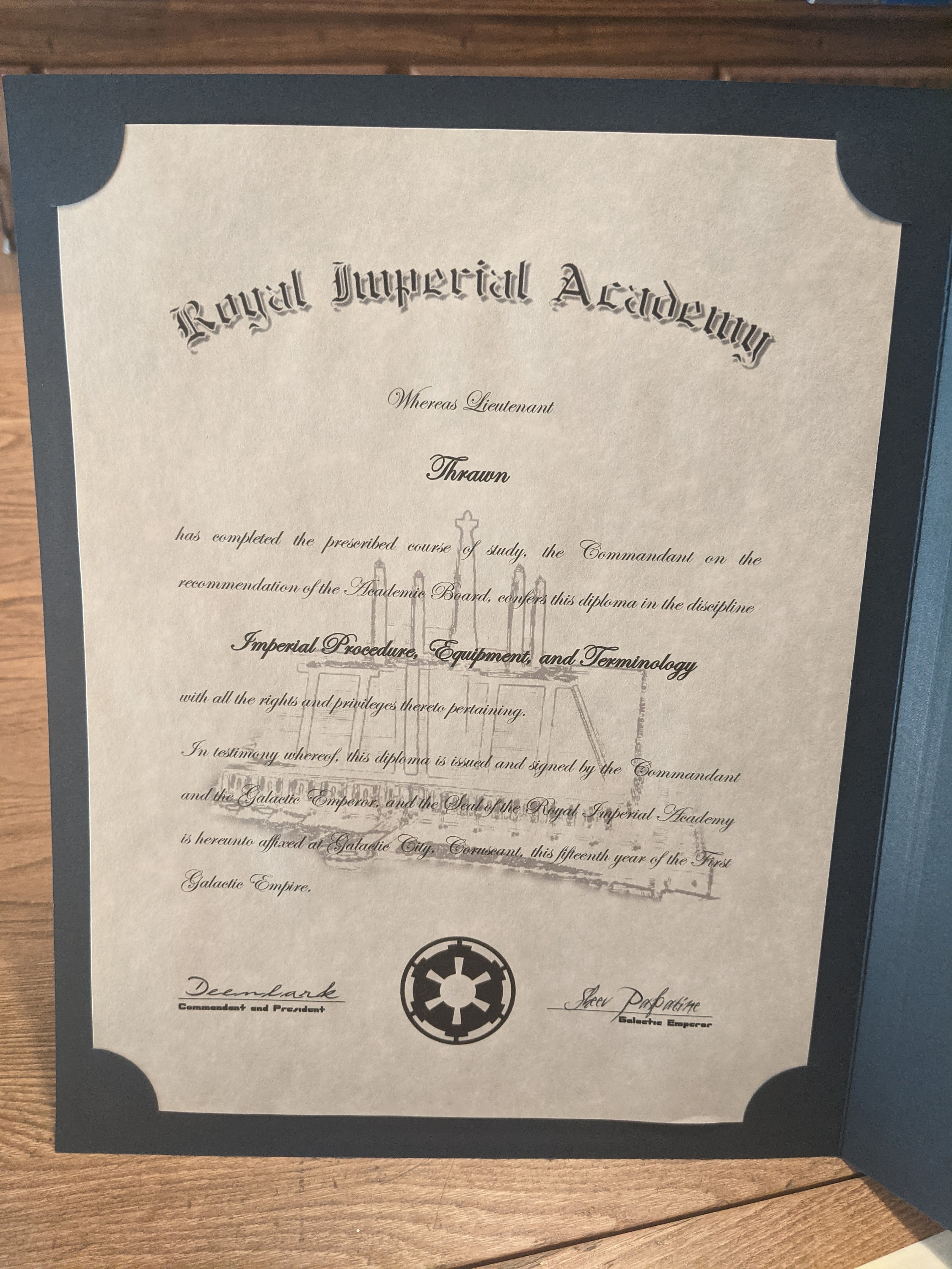 Thrawn's Royal Imperial Academy Diploma - Star Wars (digital Download ...