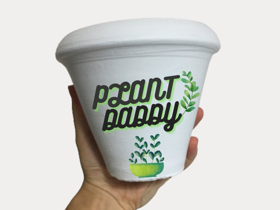 Custom Text Flower Pot Personalize Message With Planter | Etsy