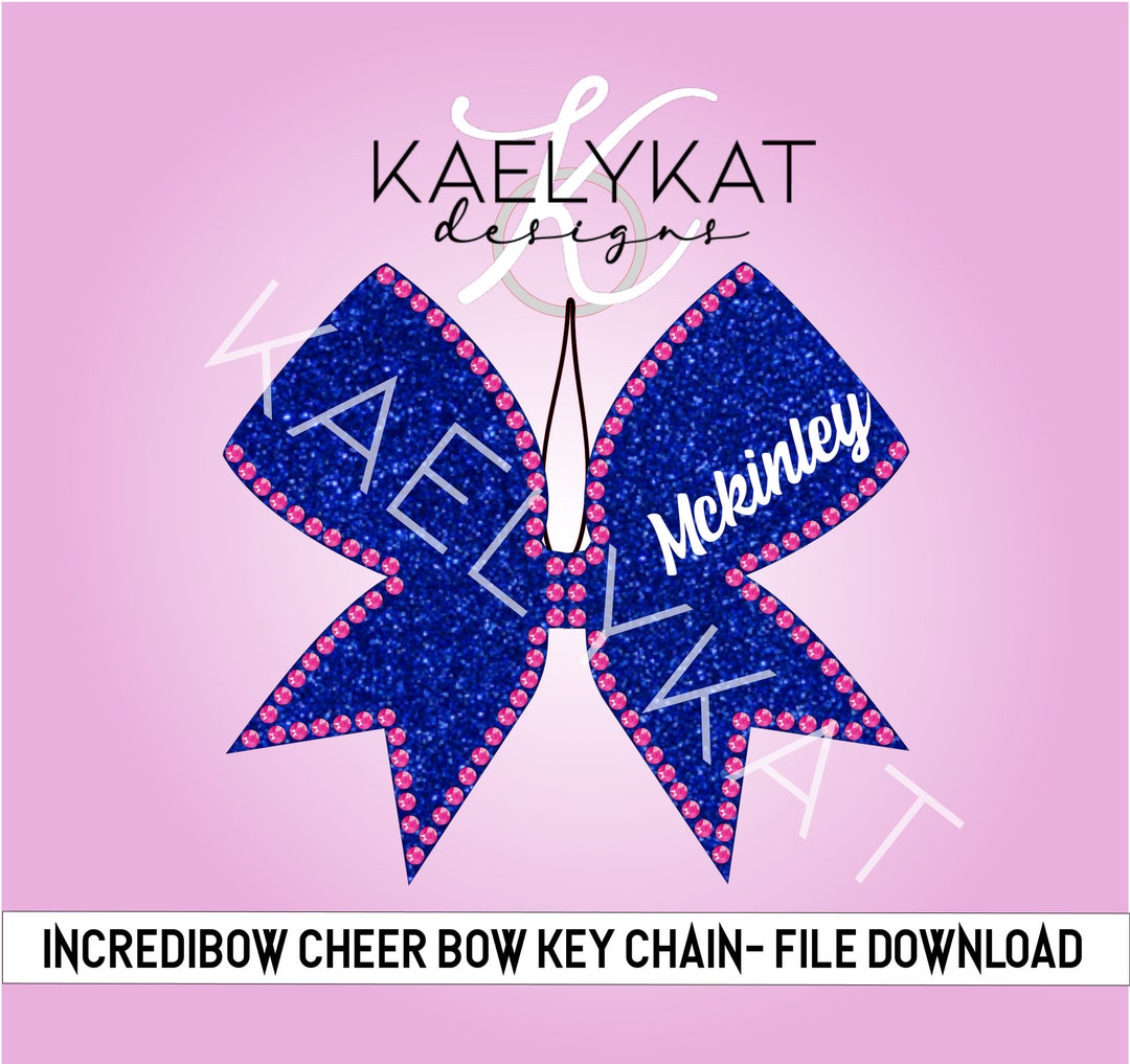 DOLLY Style Cheer Bow Key Chain Rhinestone Template and Vinyl SVG File ...