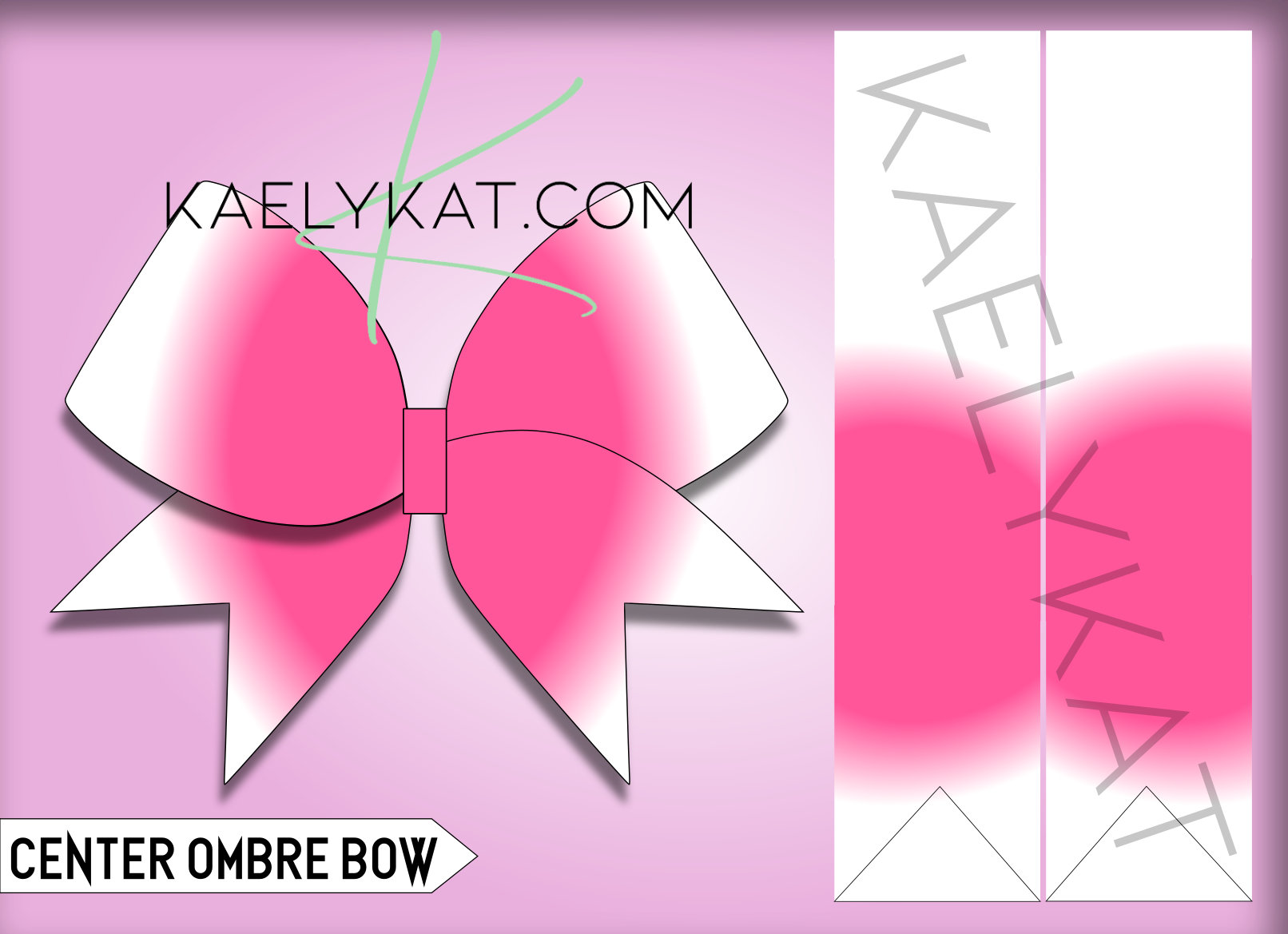 Ombre Gradient Cheer Bow PNG file download for sublimation | Etsy