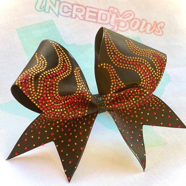 Flames Cheer Bow - Etsy
