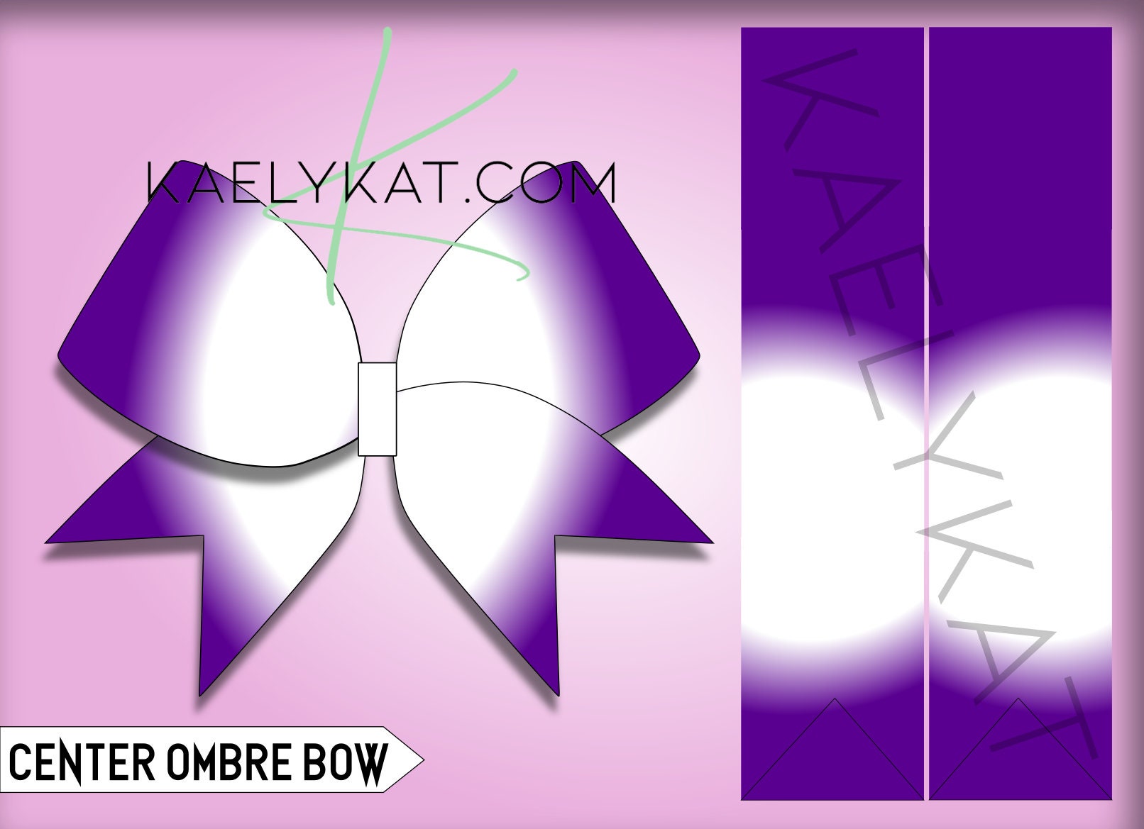 Ombre Gradient Cheer Bow PNG file download for sublimation | Etsy