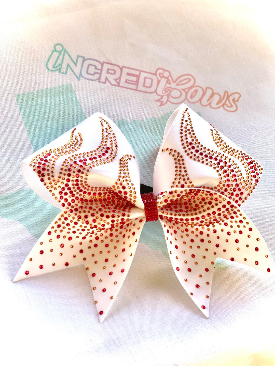 Fire Rhinestone Cheer Bow - Etsy