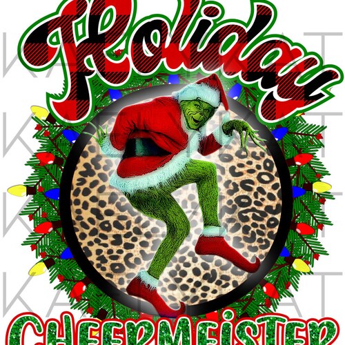 Christmas Dye Sublimation Transfer Grinch Holiday Cheermeister - Etsy