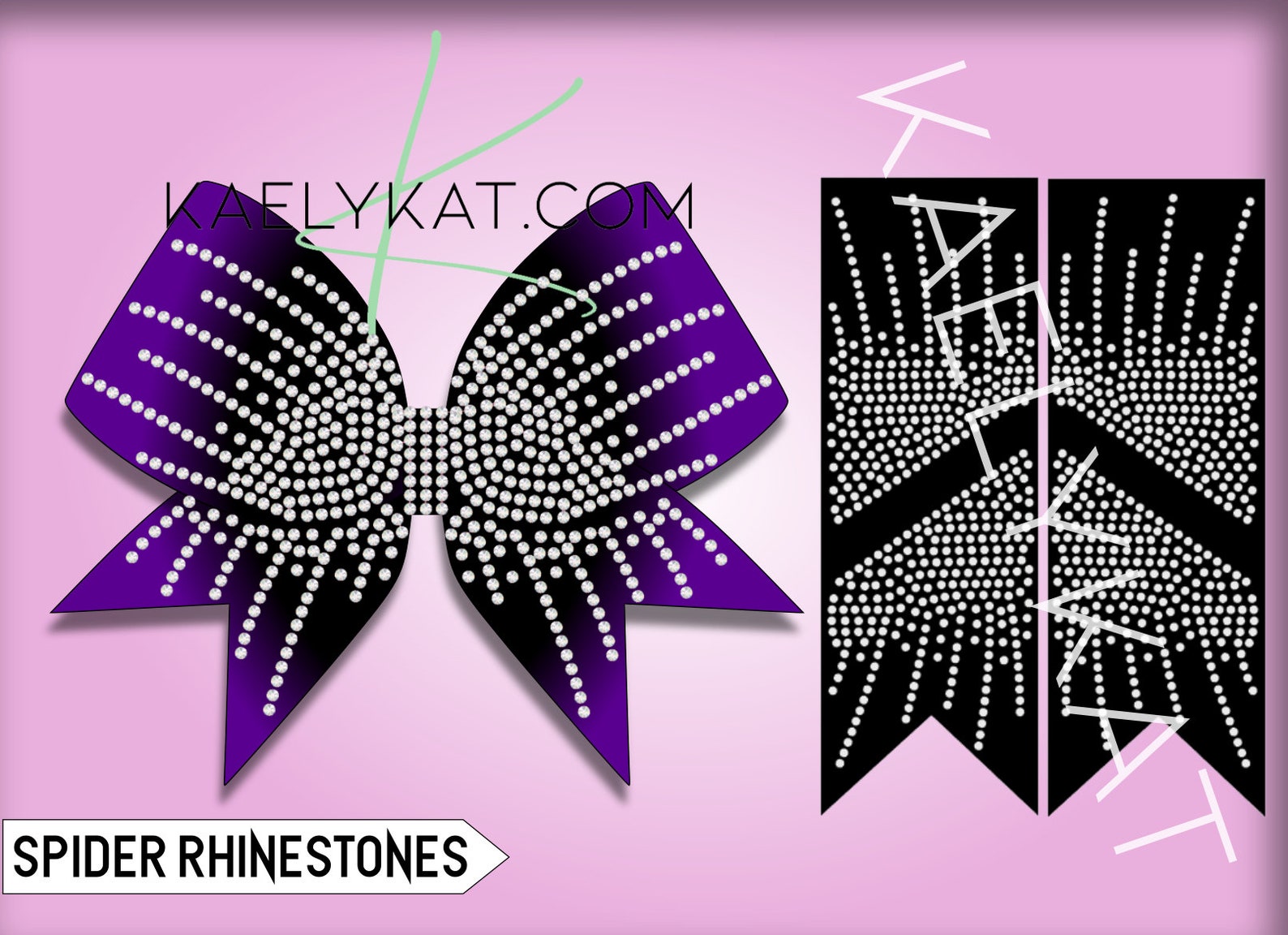 Rhinestone Template for Cheer Bows Silhouette File Download Spider ...