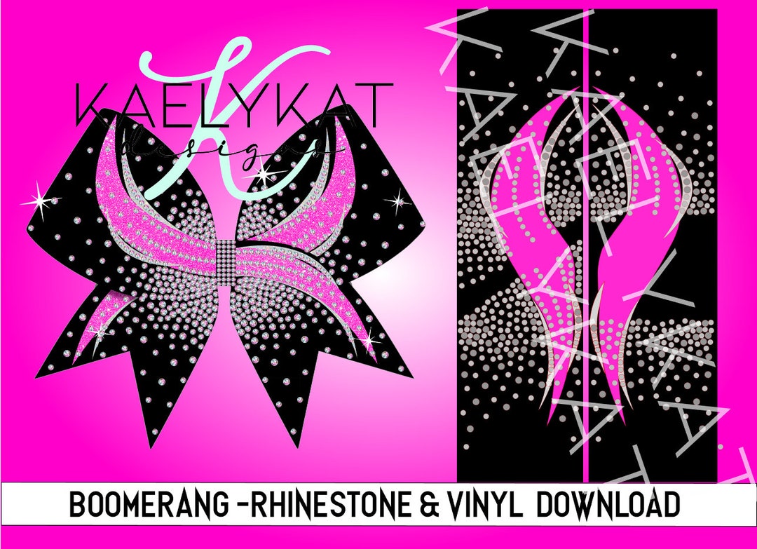 Rhinestone Template and Vinyl Design for Cheer Bows SVG File Download ...