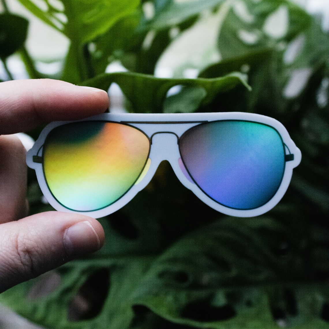 Aviator Sunglasses Holographic Sticker - Etsy