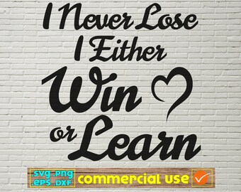 Win or Learn Poster | Etsy