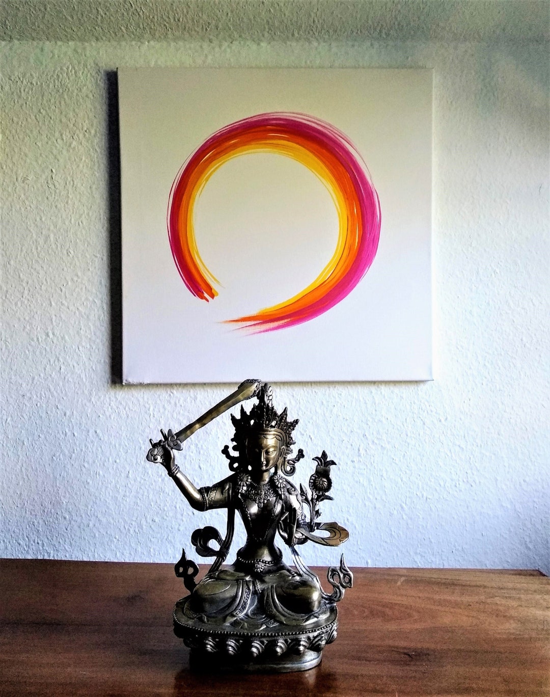 Enso Yellow-orange-purple, on Canvas, 50 X 50 Cm - Etsy