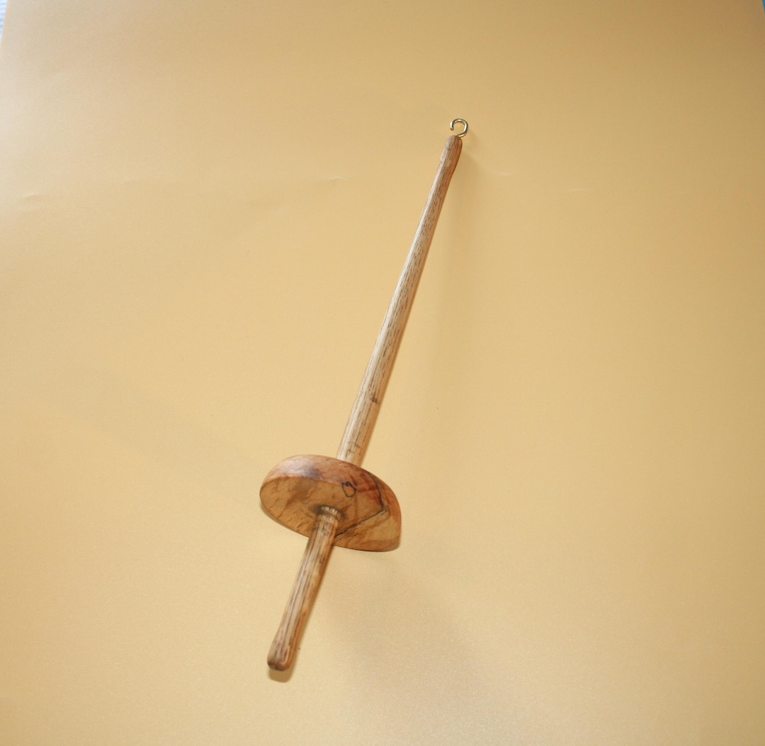 Para Wood and Spalted Ash Drop Spindle With Brass Hook. - Etsy