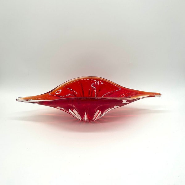 Red Art Glass - Etsy
