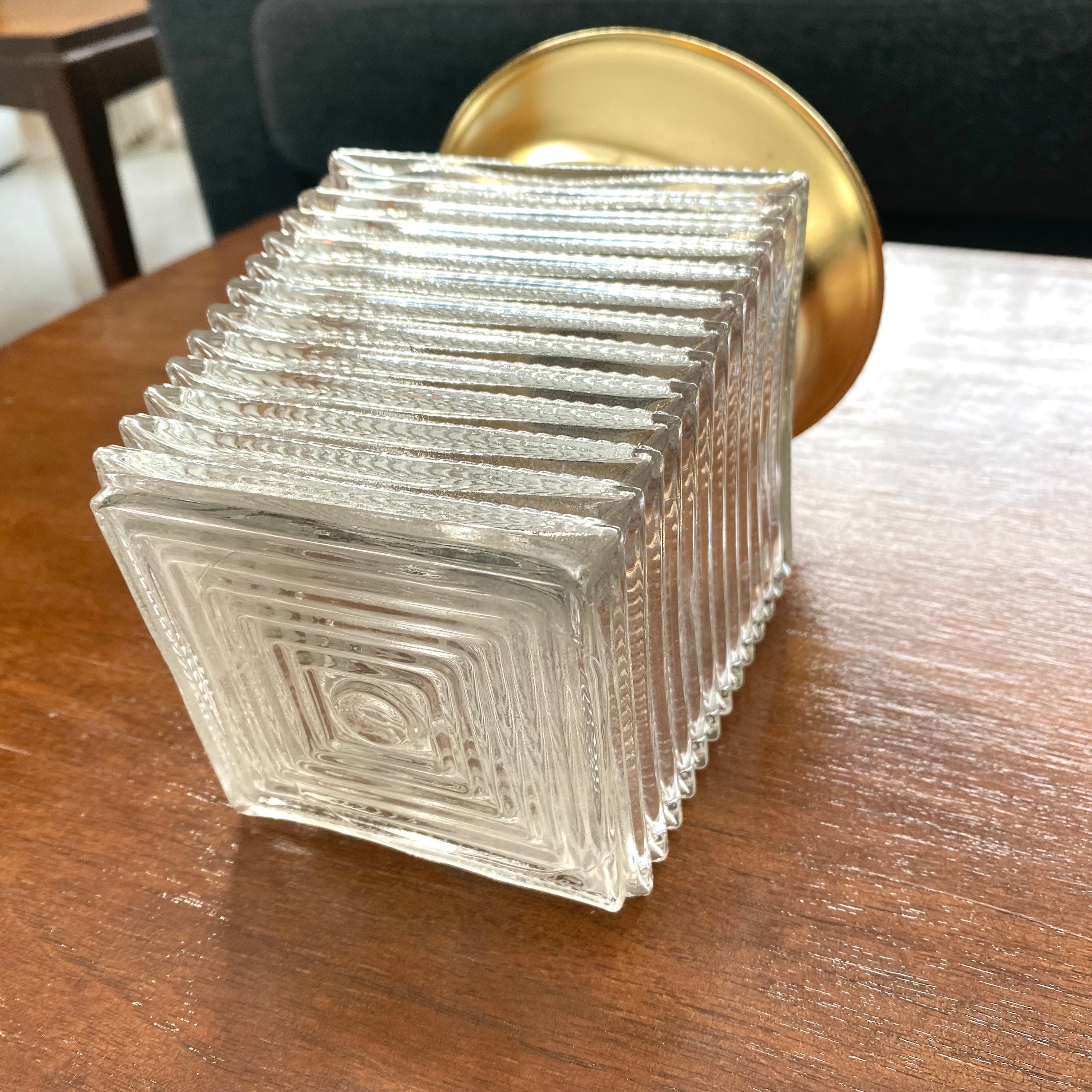 1950s Square Glass Light Fixture - Etsy