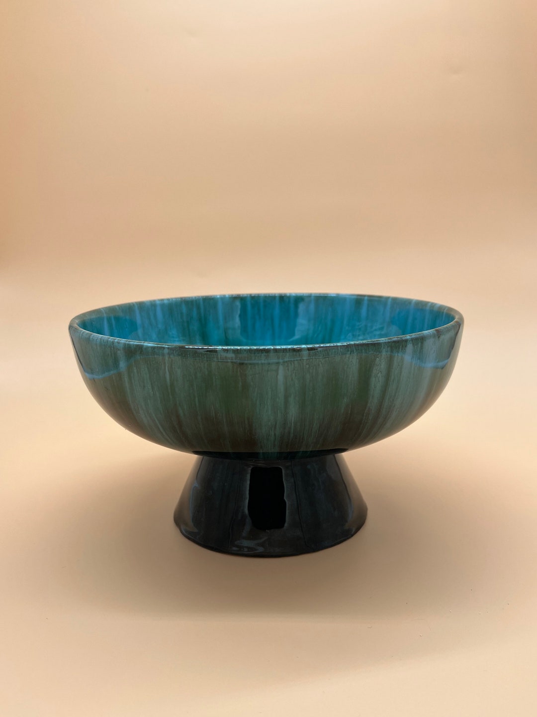 Blue Mountain Pottery Pedestal Bowl - Etsy