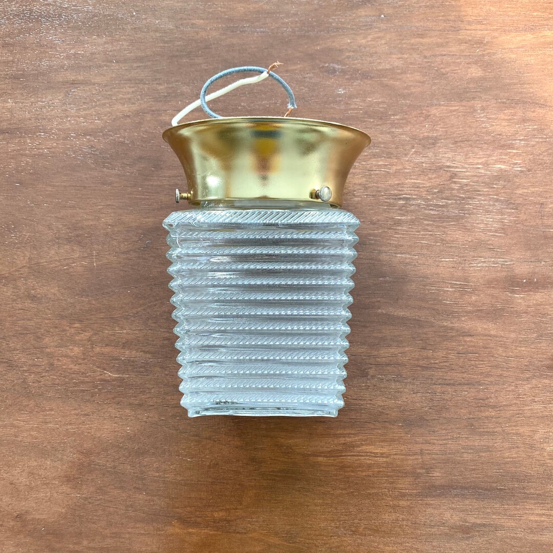 1950s Square Glass Light Fixture - Etsy