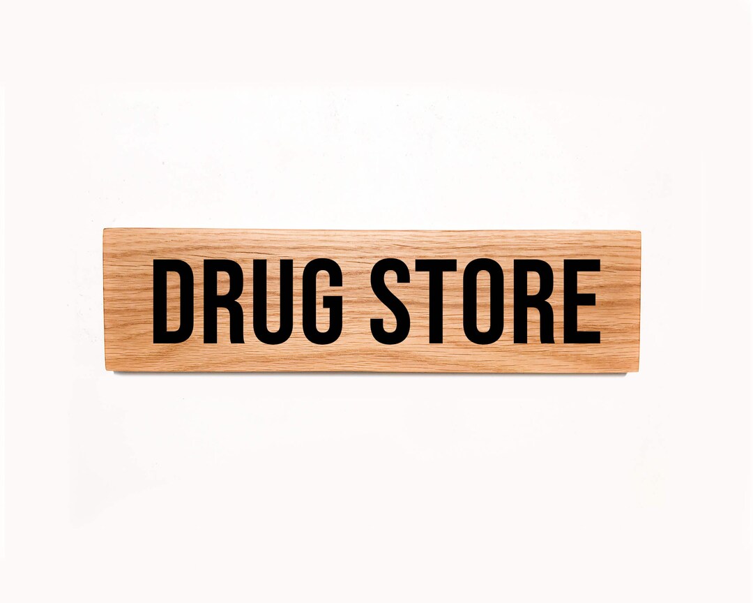 Wooden Engraved Minimalistic Classic Farmhouse DRUG STORE for - Etsy