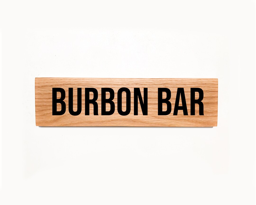 Wooden Engraved Minimalistic Classic Farmhouse BURBON BAR for - Etsy