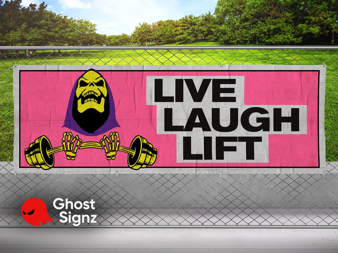 Angry Skeletor Laughing Home Gym Banner - Poster Sign Print - Live ...
