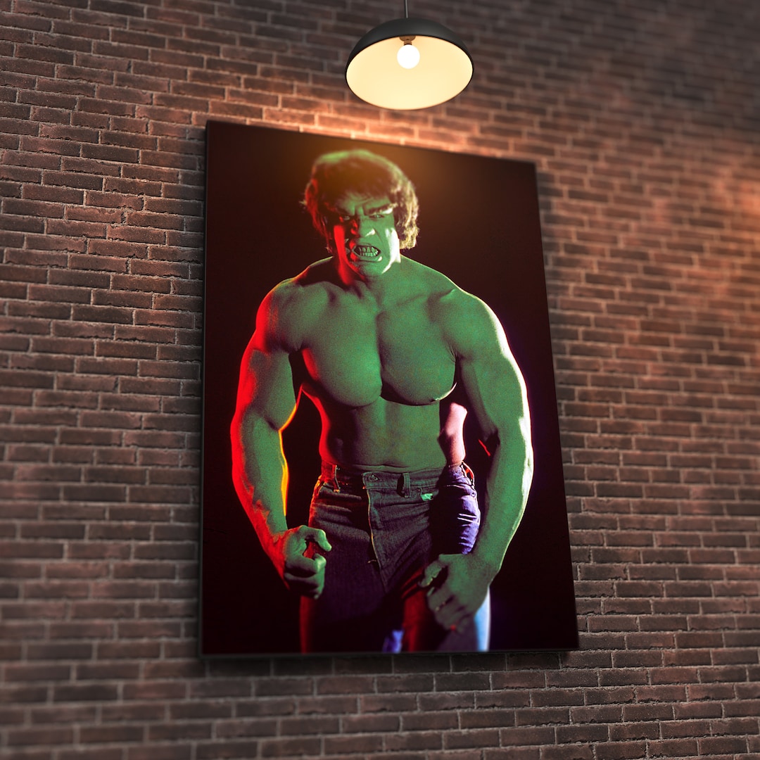 The Incredible Hulk Lou Ferrigno Poster - Home Gym Decor - Banner Sign ...