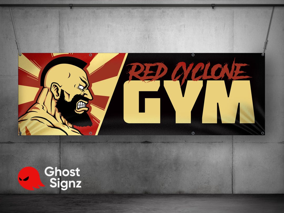 Zangief Red Cyclone Vinyl Home Gym Banner - Motivational Russian Decor ...