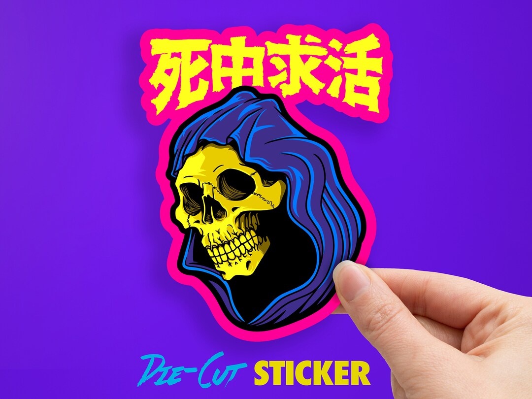 Japanese Skeletor Sticker Decal- Anime Hooded Decal - He-man 80s ...