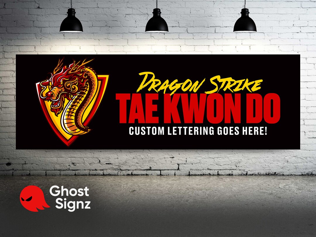 Taekwondo Martial Arts Banner Flag - Custom Name Personalized - Sign ...
